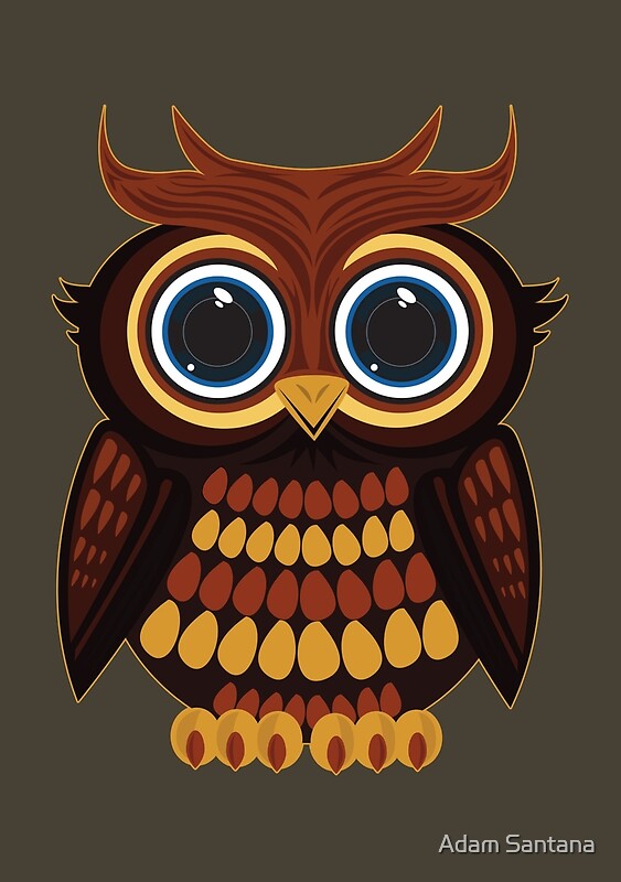 "Friendly Owl - Army" by Adam Santana | Redbubble