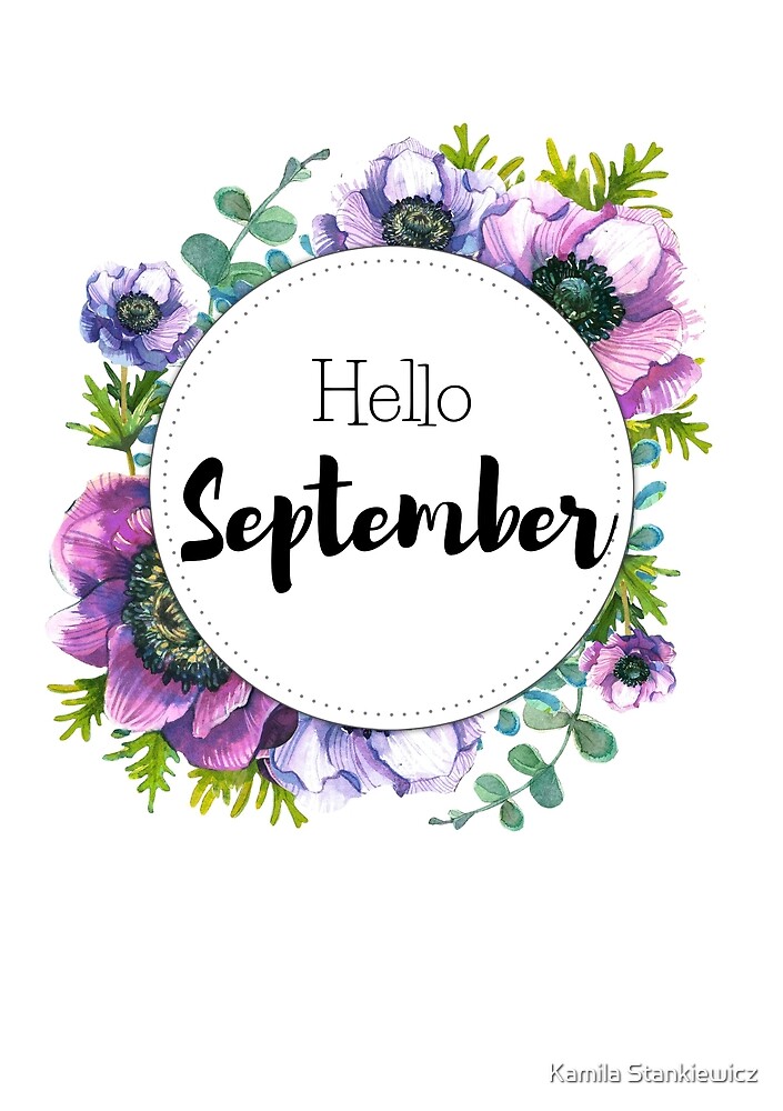 "Hello September - monthly cover for planners, bullet journals" by ...