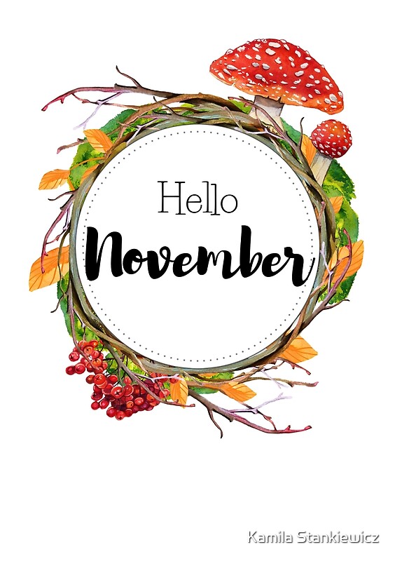 "Hello November - monthly cover for planners, bullet journals" by ...
