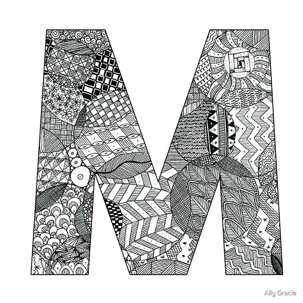 "Zentangle M" by Ally Gracie | Redbubble
