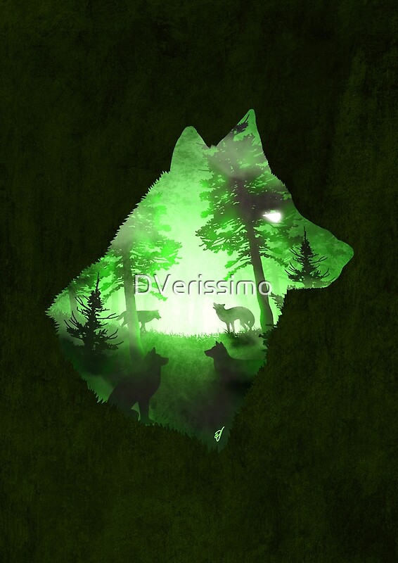 "Green Wolf" by DVerissimo | Redbubble