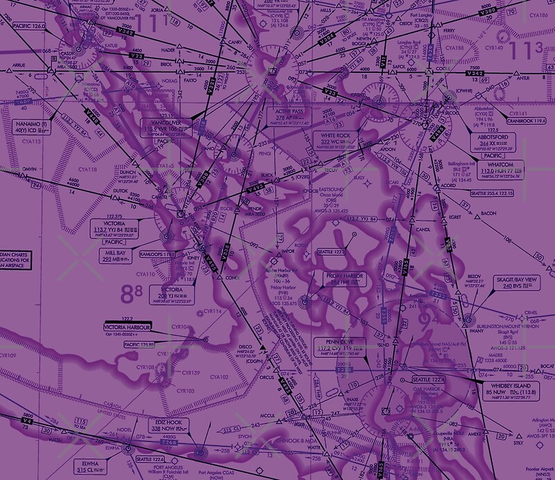 "Enroute Low Altitude Chart - purple" by LAPilotGirl | Redbubble