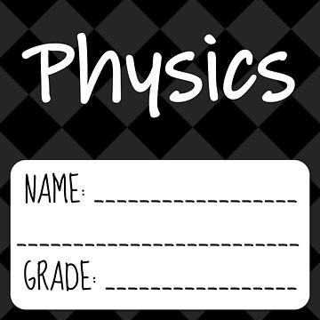 "Physics notebook labels for school - black" Sticker for Sale by ...