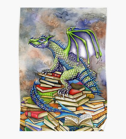 Book Dragon Posters | Redbubble