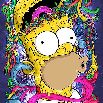 "Homer Homie Psychedelic Simpsons Fan Art" Poster for Sale by Festival ...