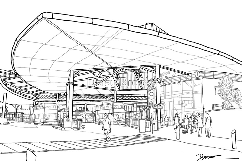 "Bus station (outline)" by Daisy Brooke | Redbubble