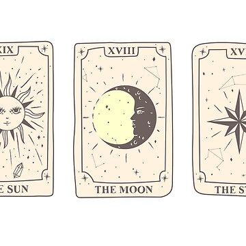 "The Sun The Moon and The Star Tarot Cards" Poster for Sale by Yael ...