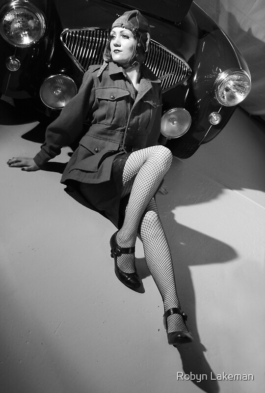 "Austin Healey pinup girl" by Robyn Lakeman | Redbubble