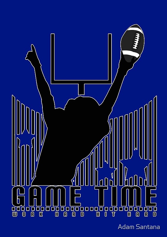 "Game Time - Football (Blue)" by Adam Santana | Redbubble
