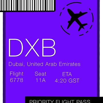 "Dubai plane ticket " Sticker for Sale by live2cre8 | Redbubble