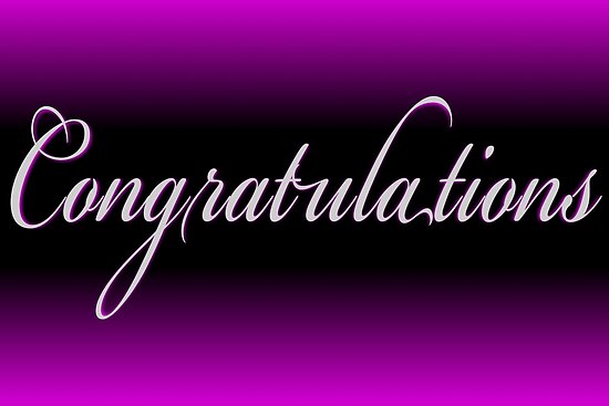 "Classy black neon purple Congratulations card" Poster by ...