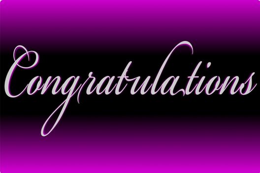 "Classy black neon purple Congratulations card" Canvas Prints by ...