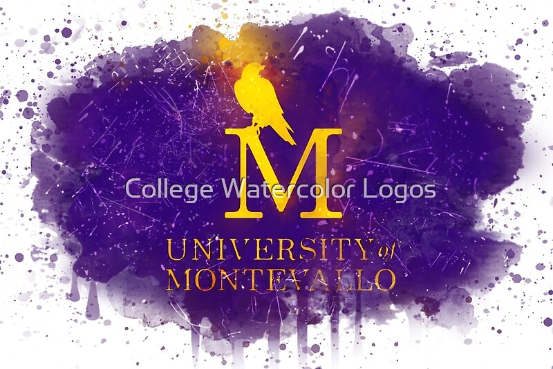 "University of Montevallo Rustic Watercolor Logo" by College Watercolor ...
