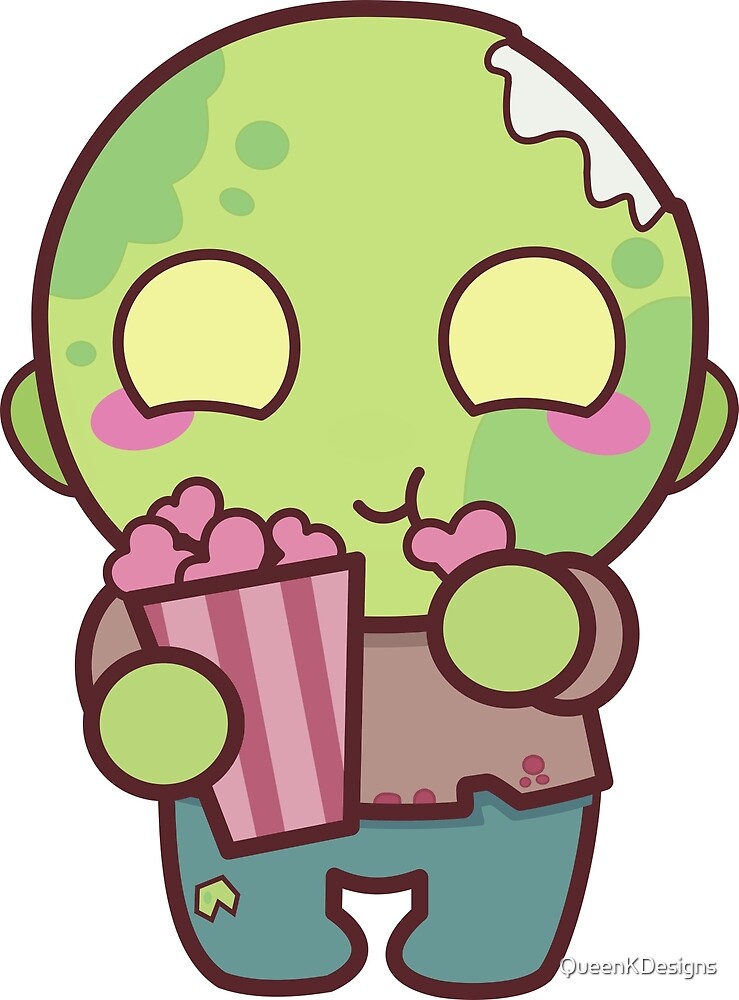 "Zombie alert! Popcorn cutie" by QueenKDesigns | Redbubble