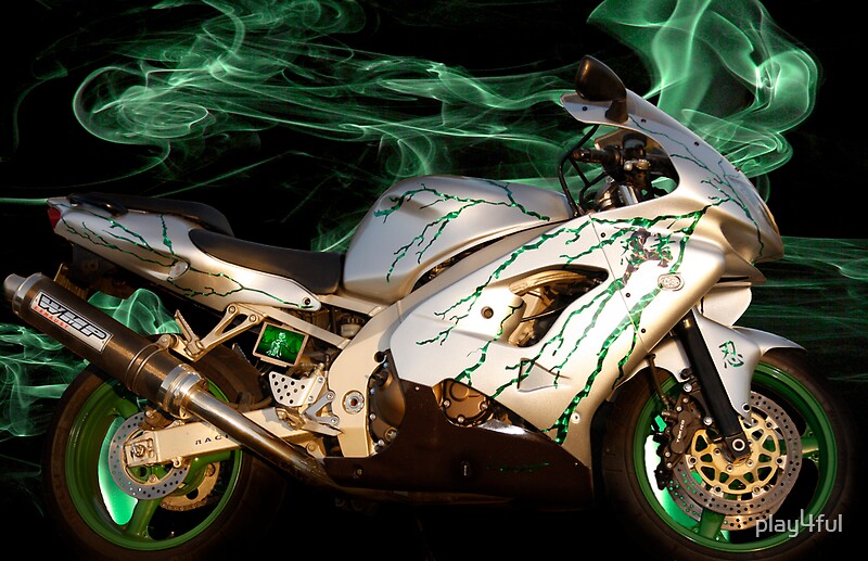 "Custom 1999 ZX9R Kawasaki" by play4ful | Redbubble