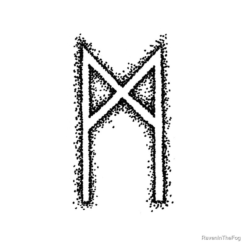 "Rune Mannaz - Black" by Ross Jones | Redbubble