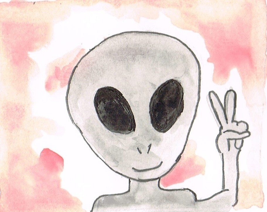 "Alien Peace Sign " by babbie99 | Redbubble