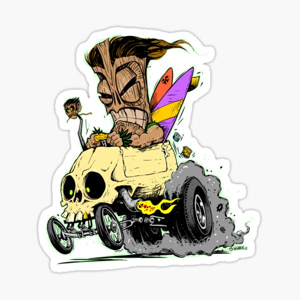 Hot Rod Cartoon Stickers | Redbubble