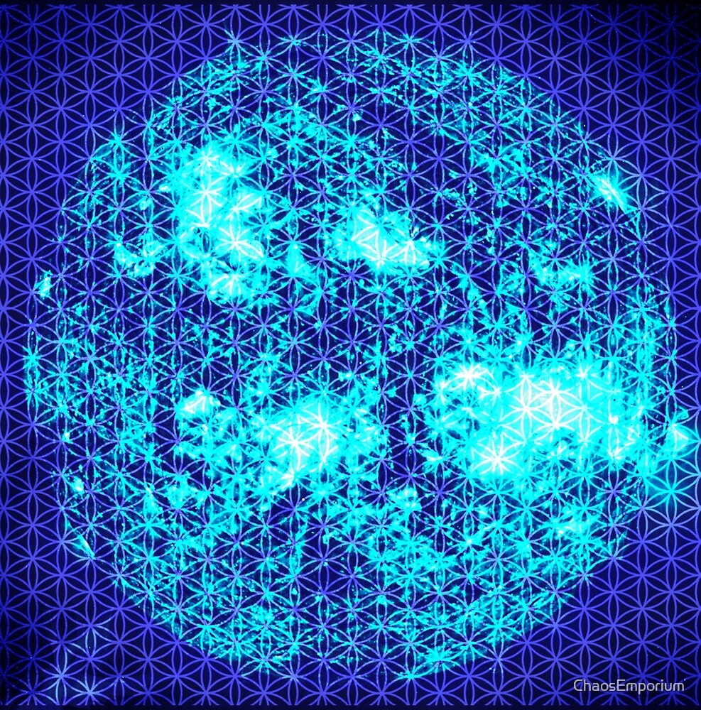 "Blue Sacred Sun Sacred geometry & Space Art Print" by ChaosEmporium ...