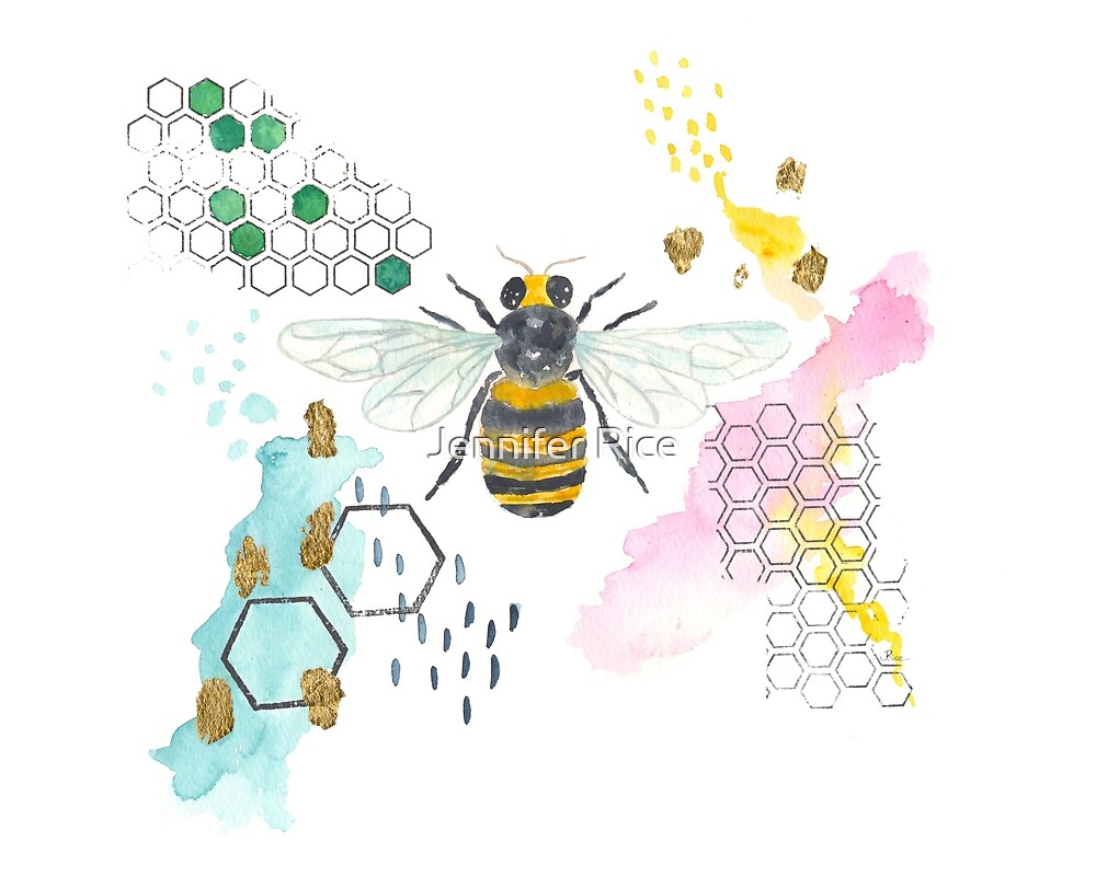 "Honey Bee Abstract" by BlueDoorStudio | Redbubble