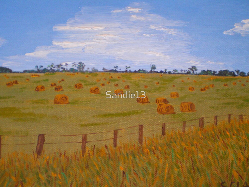 "Hay Bales - Oil Painting" by Sandie13 | Redbubble