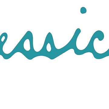 "Teal handwritten cursive Jessica name" Poster for Sale by JillKri ...