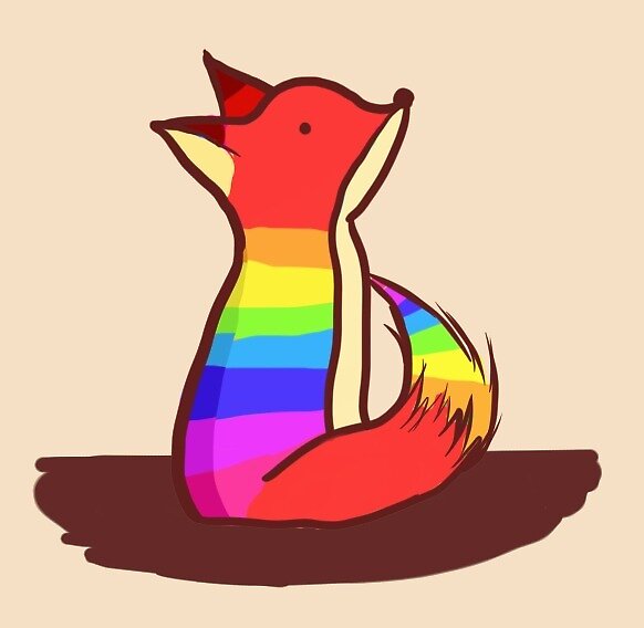 "Gay Pride Flag Fox" by V. L. | Redbubble