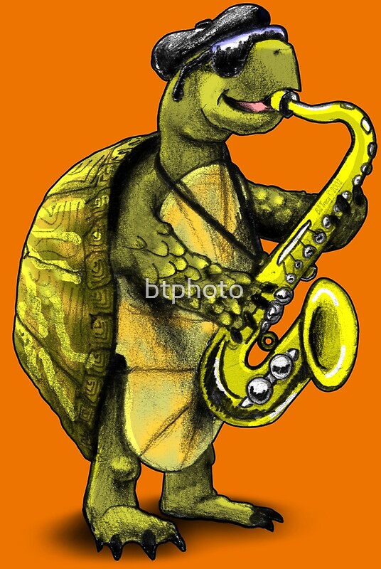 "Turtle Playing The Saxophone" by btphoto | Redbubble