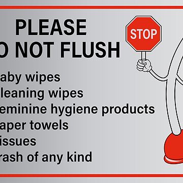 "Do Not Flush Sign" Art Board Print for Sale by StickDeco | Redbubble