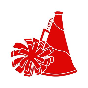 "Red Cheer Icon" Sticker for Sale by DrunkPolarBear | Redbubble