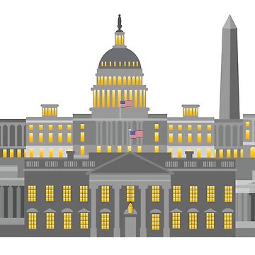 "Washington DC Monuments and Landmarks Illustration" Sticker for Sale ...