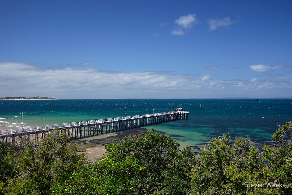 "Queenscliff Pier" by Steven Weeks | Redbubble