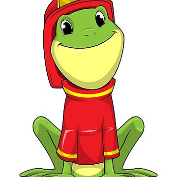 "Frog as Firefighter with Helmet" Sticker by Snabdesign84 | Redbubble