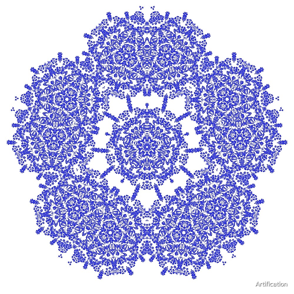 "Floral Lacy Vintage Damask Indigo Blue And White " by Artification ...