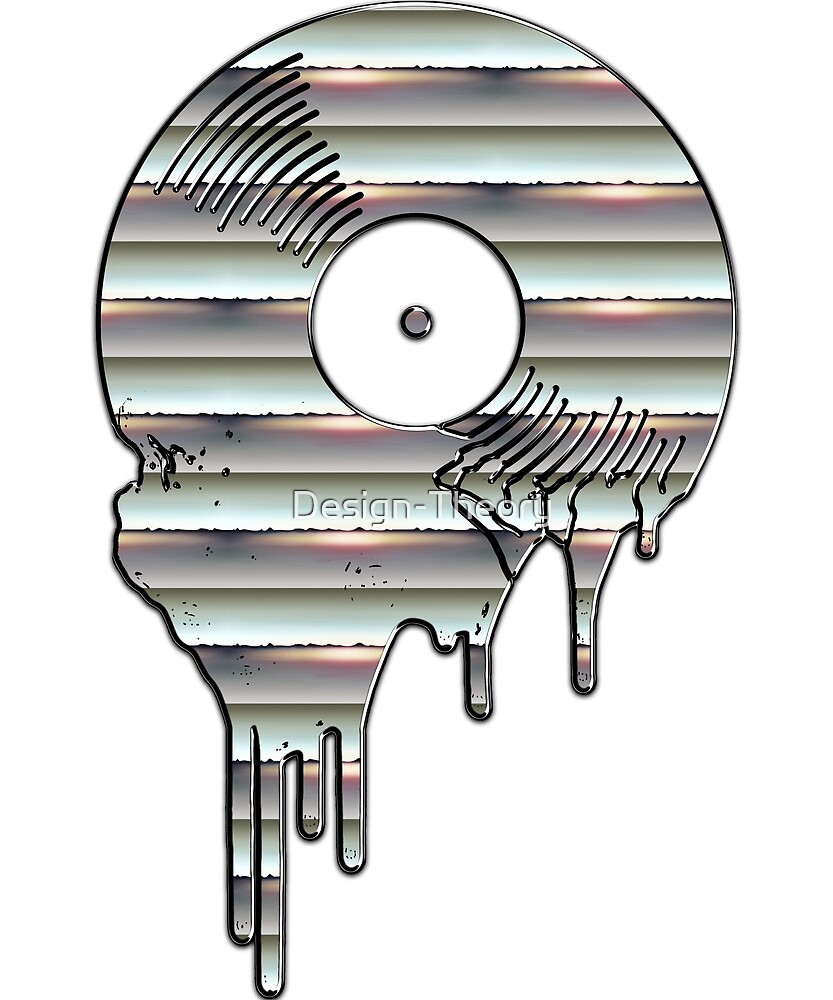 "Layered Silver Melting Vinyl Record" by Design-Theory | Redbubble