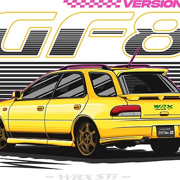 "WRX Cult- Sports Wagon STi Version 6 GF8 Cashmere Yellow" Poster for ...