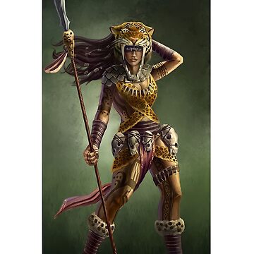 "Aztec Native Mayan Apache Tiger Warrior Girl" Art Board Print for Sale ...
