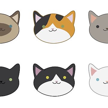 "Kitty Sticker Set " Sticker for Sale by riverotterellie | Redbubble