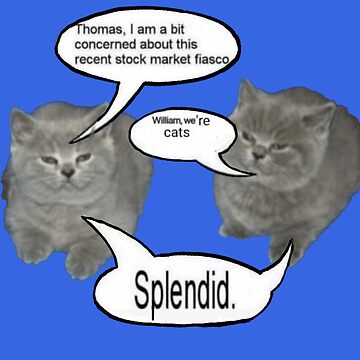 "Two Cats Concerned About Stock Market " Sticker for Sale by ...