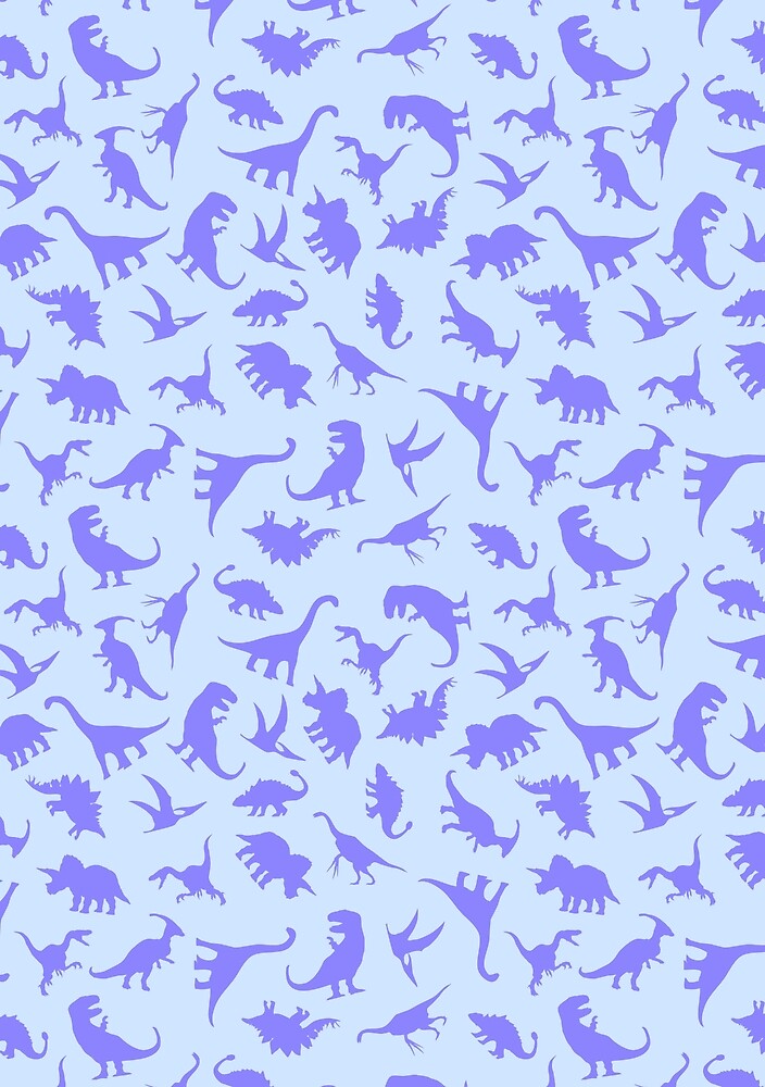 "Blue Dinosaurs Pattern" by jezkemp | Redbubble