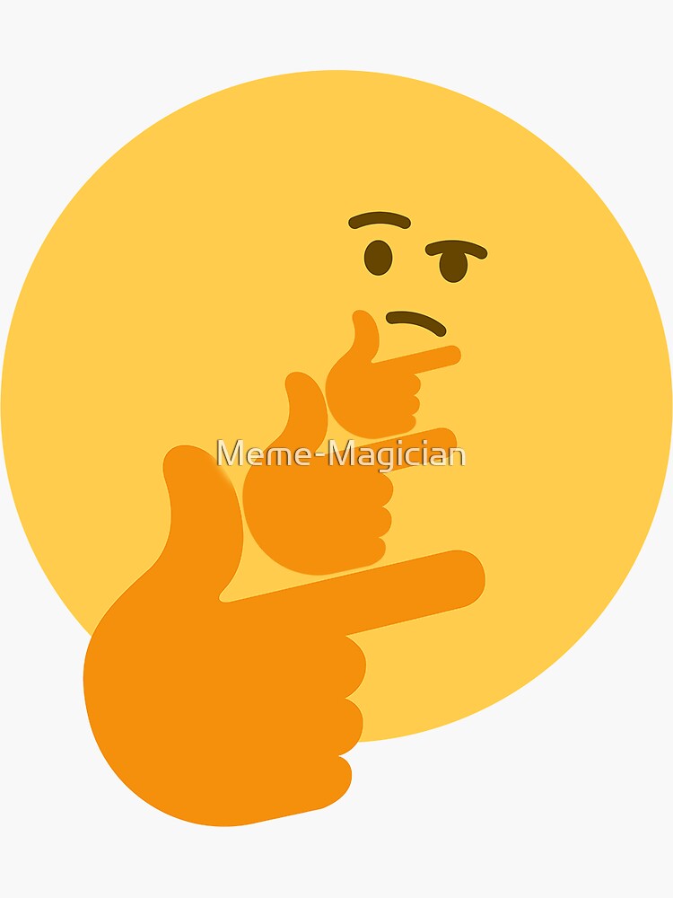 "thinking thinking thinking" Sticker by Meme-Magician | Redbubble