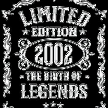 "20 Birthday Birth of Legends 2002 Vintage 2002" Greeting Cardundefined ...