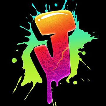 "Graffiti Letters J Letter Colorful Paint Splash Style" Sticker for ...