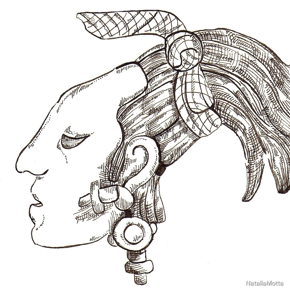 "Mayan profile/Perfil Maya" by NataliaMotta | Redbubble