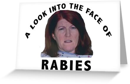 "Dunder Mifflin Meredith Palmer Face of Rabies" Greeting Cards by Call ...