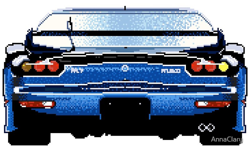 "Mazda RX7 Pixel Art" by AnnaClary | Redbubble