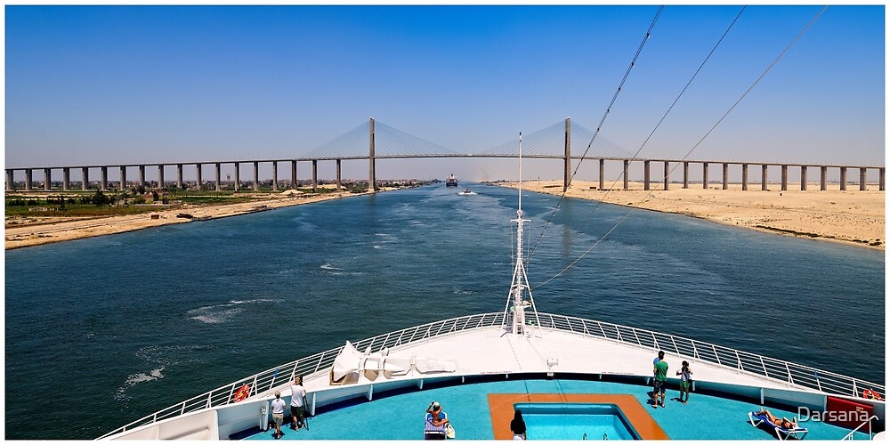 "Approaching the Suez Canal Bridge" by Tony Steinberg | Redbubble