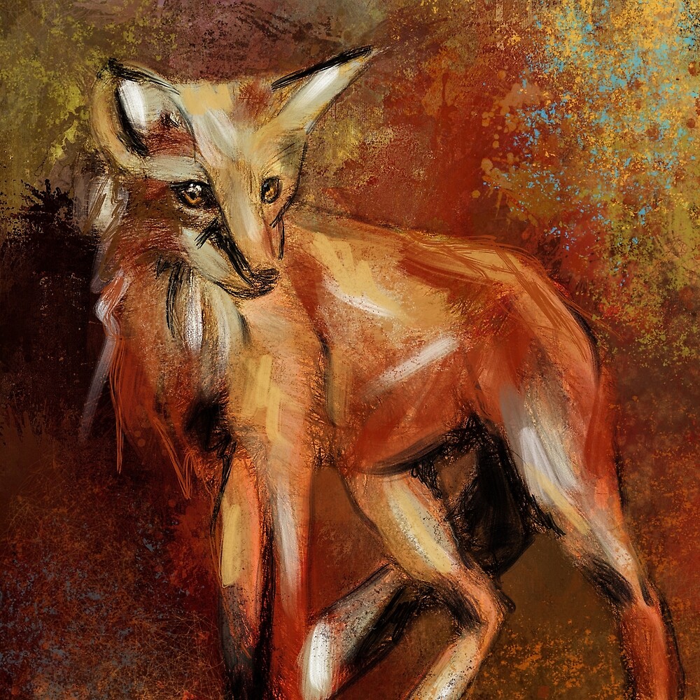 "Abstract Red Fox" by Jai Johnson | Redbubble