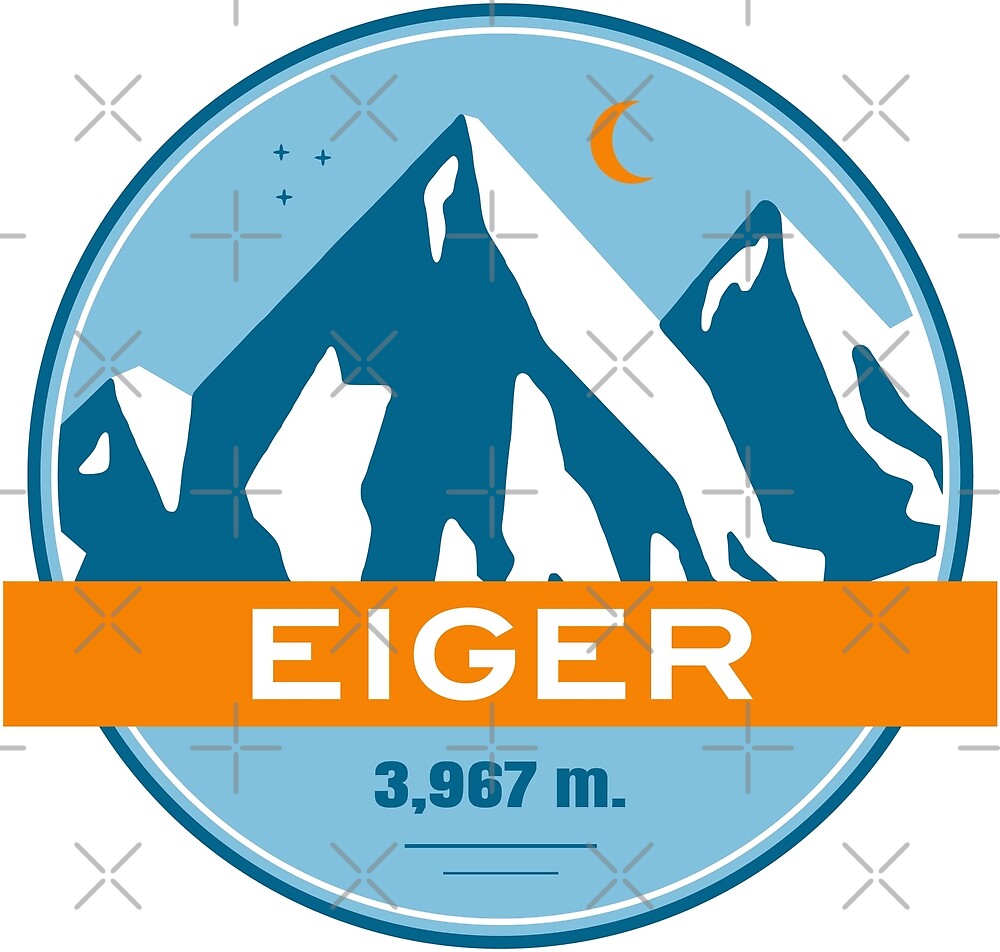 "Eiger Switzerland Stars Moon" by esskay | Redbubble