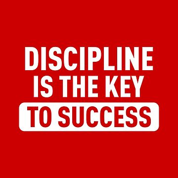 "Discipline is the Key to Sucess - Inspirational Quote (Red BG)" Art ...